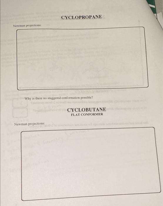 Solved CYCLOPROPANE Newman projections: Why is there no | Chegg.com