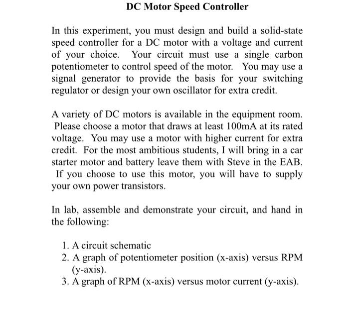 Solved In this experiment, you must design and build a | Chegg.com