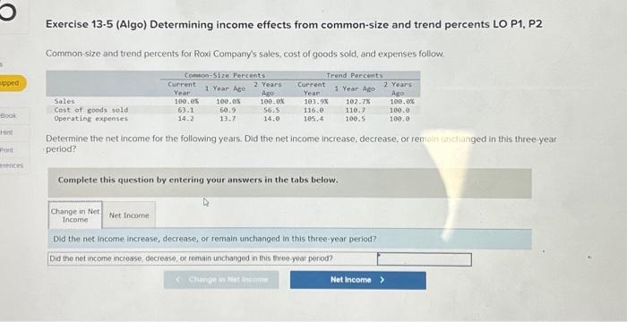 Solved Exercise 13.5 (Algo) Determining income effects from | Chegg.com