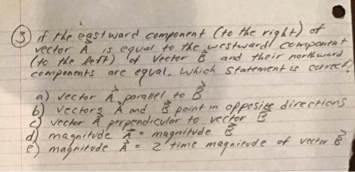 Solved of the eastward component (to the right) of vector is | Chegg.com
