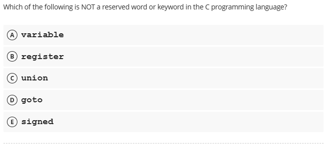Solved Which of the following is NOT a reserved word or | Chegg.com