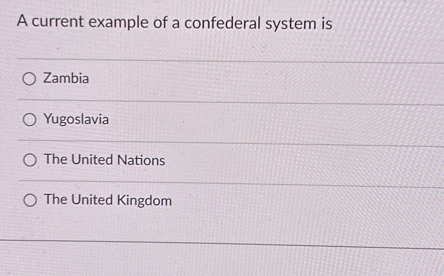 Solved A current example of a confederal system | Chegg.com