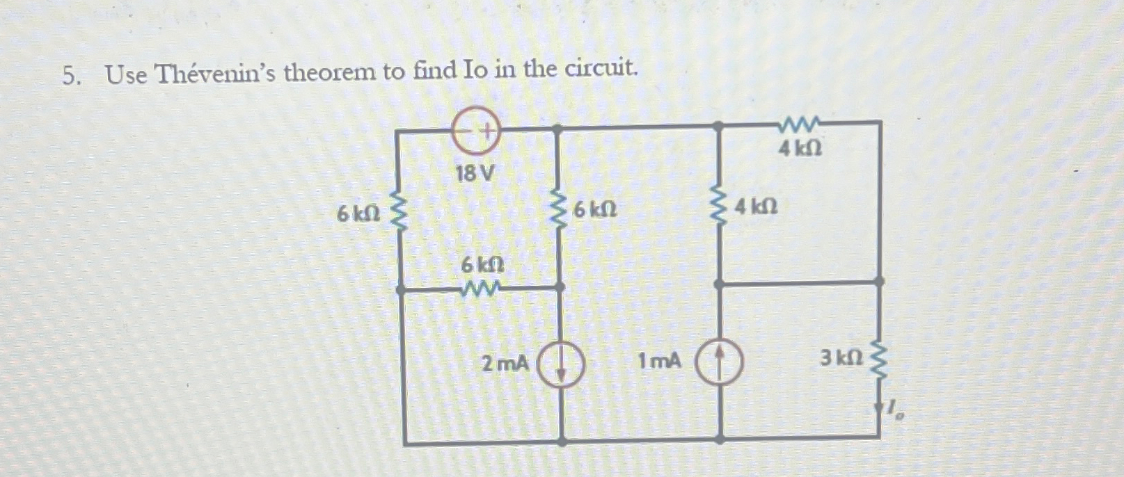 Solved Use Thévenin's theorem to find Io in the circuit. | Chegg.com