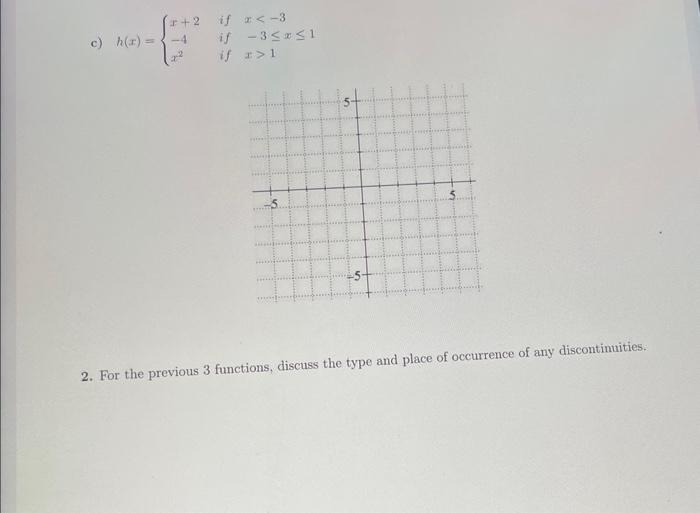 Solved 1. Graph the following piecewise functions: a) | Chegg.com