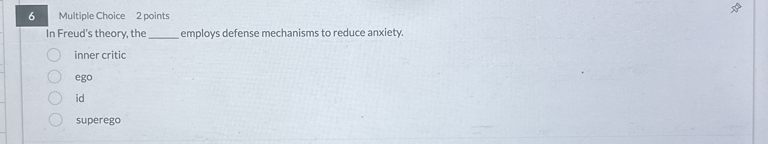 Solved 6Multiple Choice2 ﻿pointsIn Freud's theory, the q, | Chegg.com
