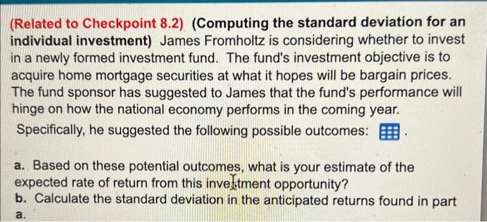 Solved (Related to Checkpoint 8.2) (Computing the standard | Chegg.com