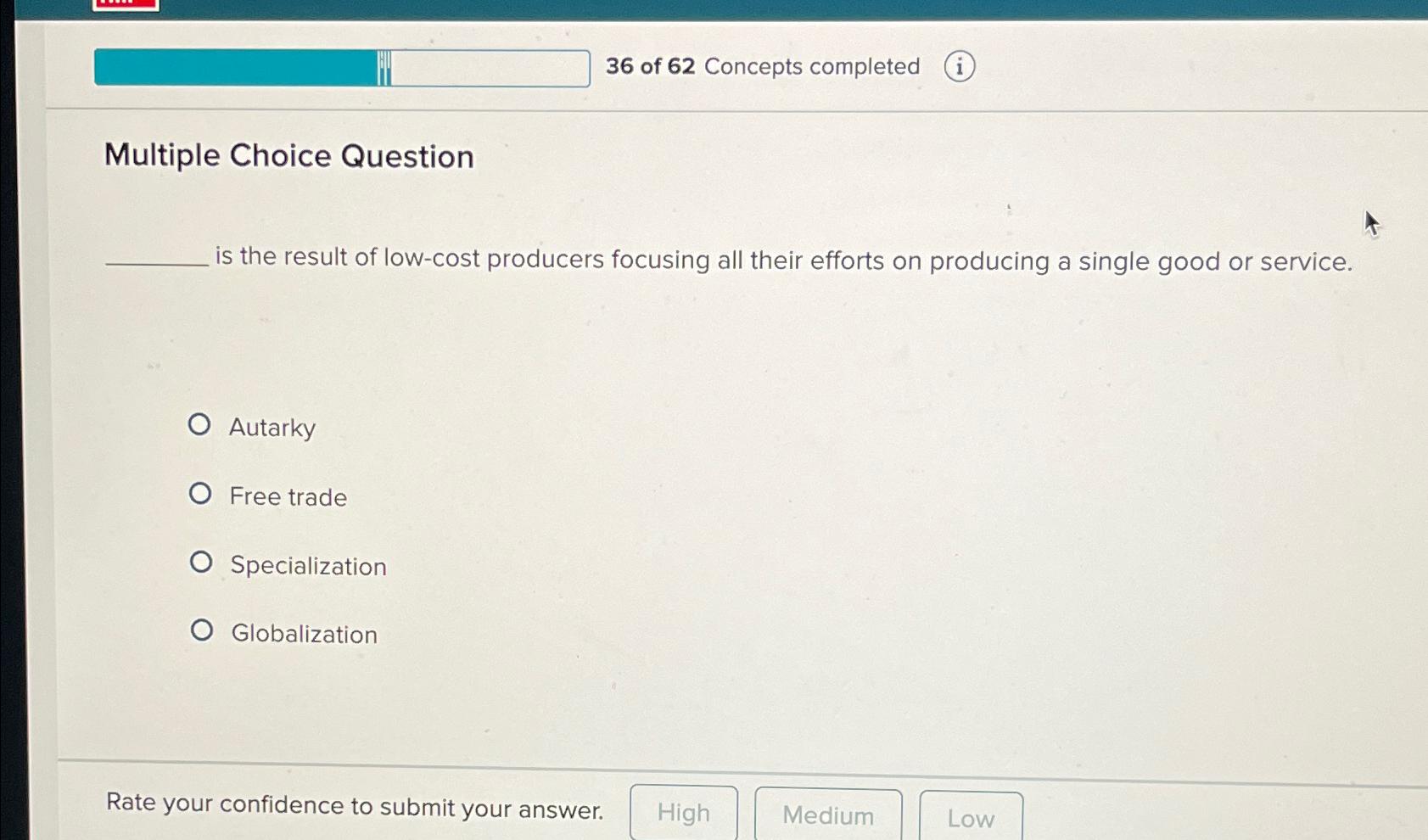 Solved 36 ﻿of 62 ﻿Concepts completed (i)Multiple Choice | Chegg.com