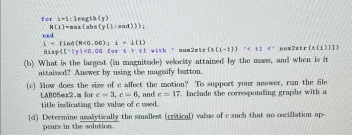 Solved LAB05ex2.m Figure 2: Damped harmonic motion 3. Fill | Chegg.com