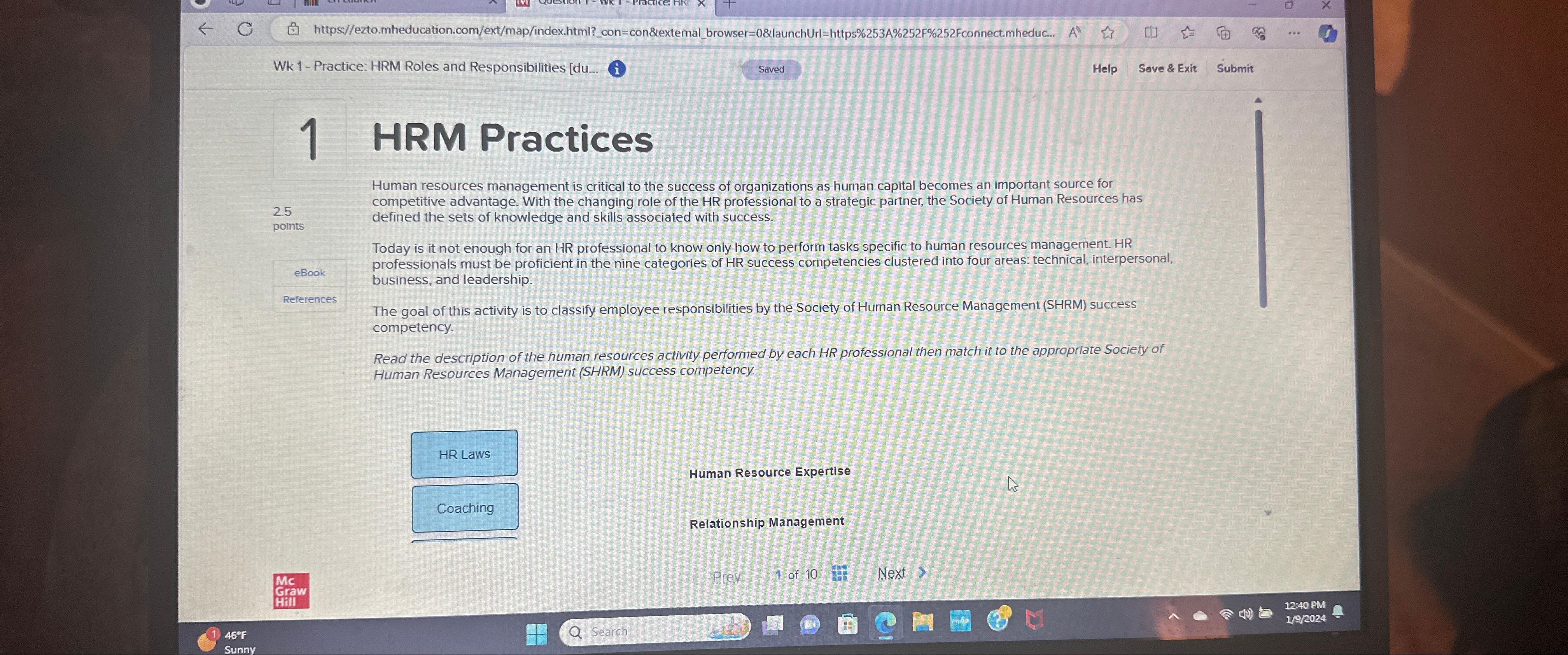 Solved 1 ﻿HRM Practices25competitive advantage. With the | Chegg.com
