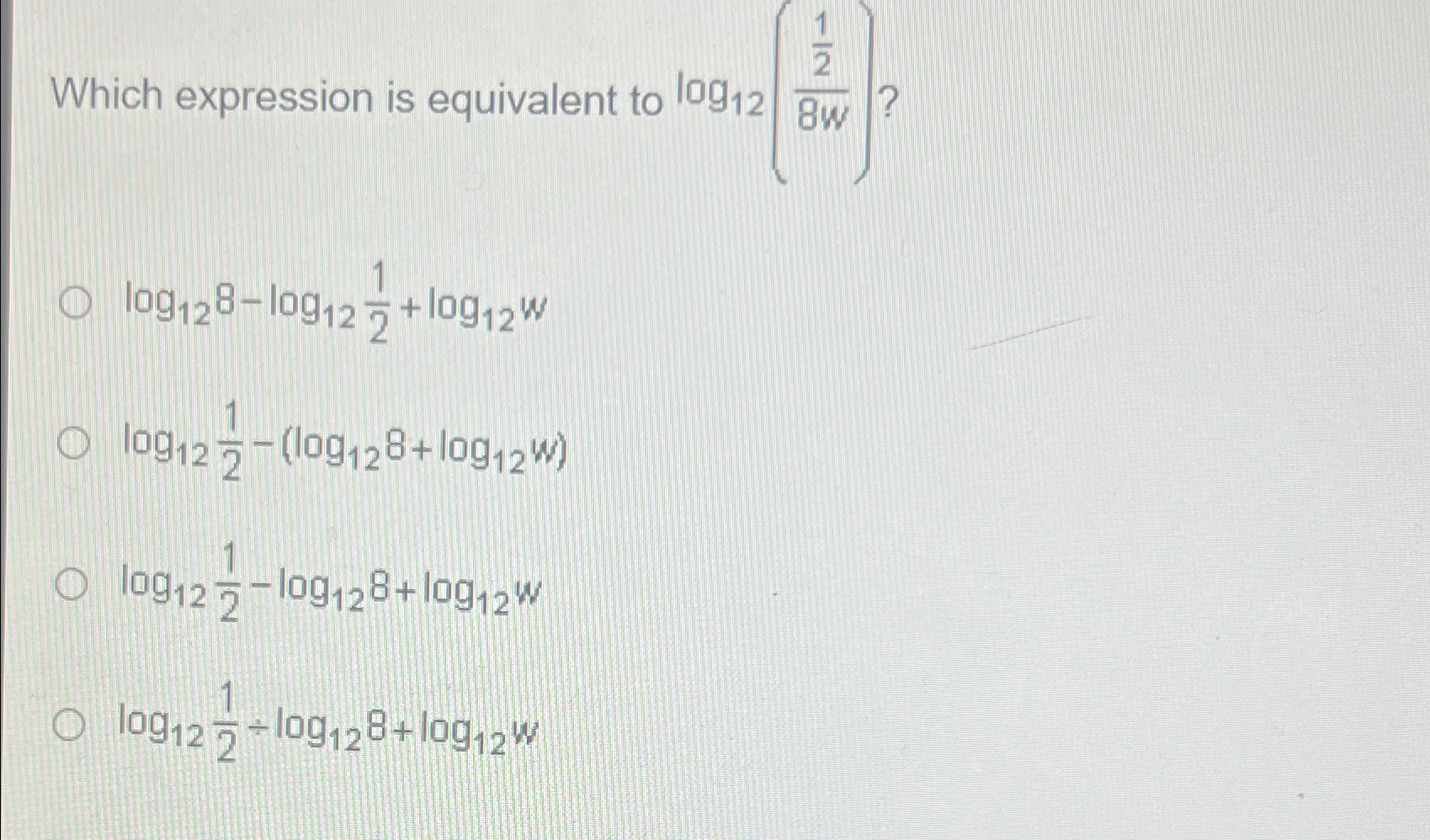 Solved Which expression is equivalent to | Chegg.com