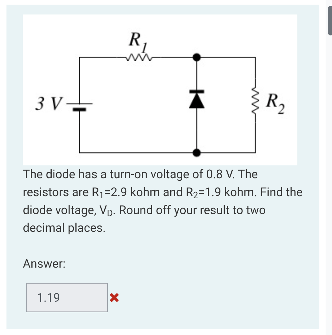 Solved The diode has a turn-on voltage of 0.8 V. The | Chegg.com