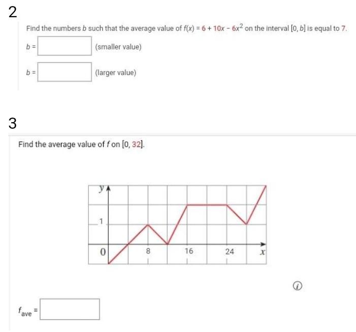 Solved Find the numbers b such that the average value of | Chegg.com