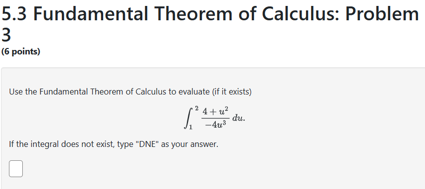 Solved 5.3 ﻿Fundamental Theorem of Calculus: Problem3(6 | Chegg.com