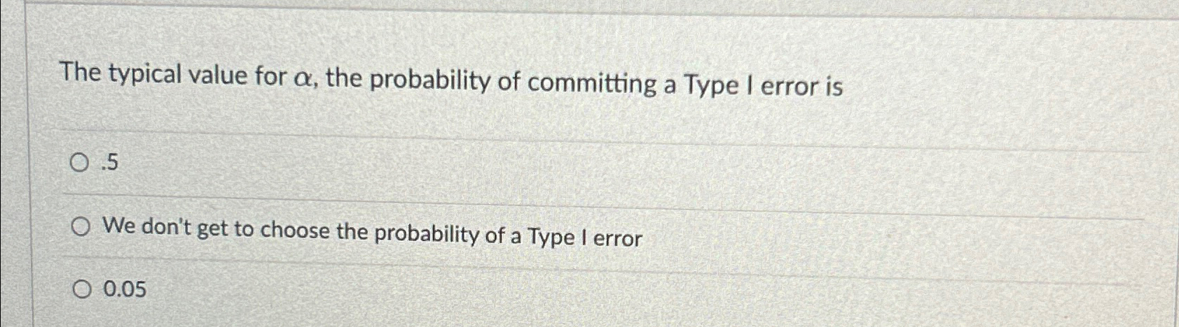 Solved The typical value for α, ﻿the probability of | Chegg.com