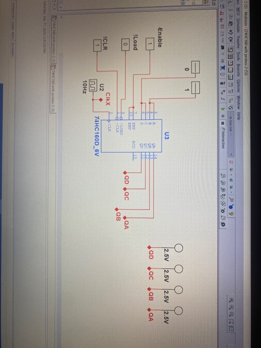 Solved 2 (5) - Multisim - 74HC160 with probes-2 (5) ceMCU | Chegg.com