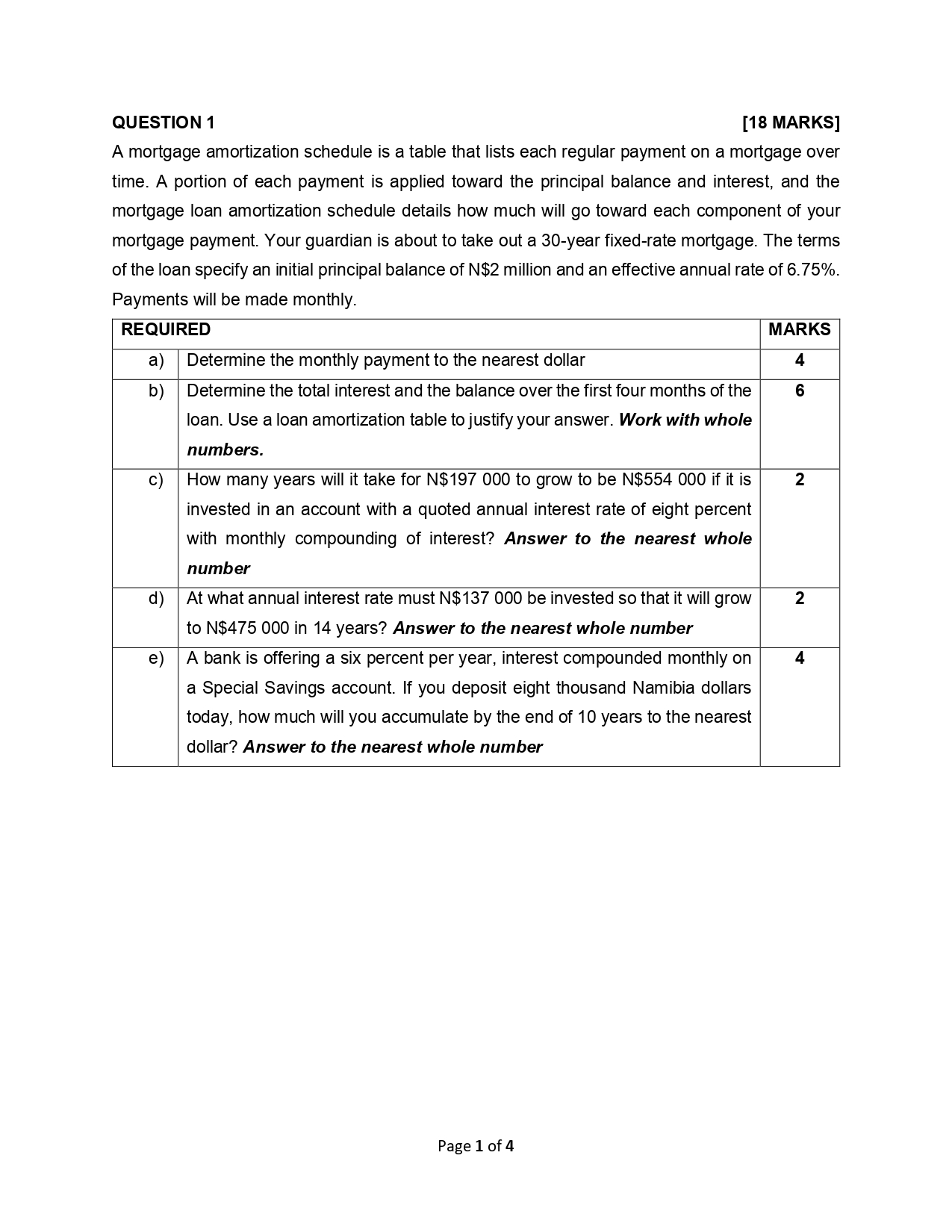 Solved A mortgage amortization schedule is a table that | Chegg.com