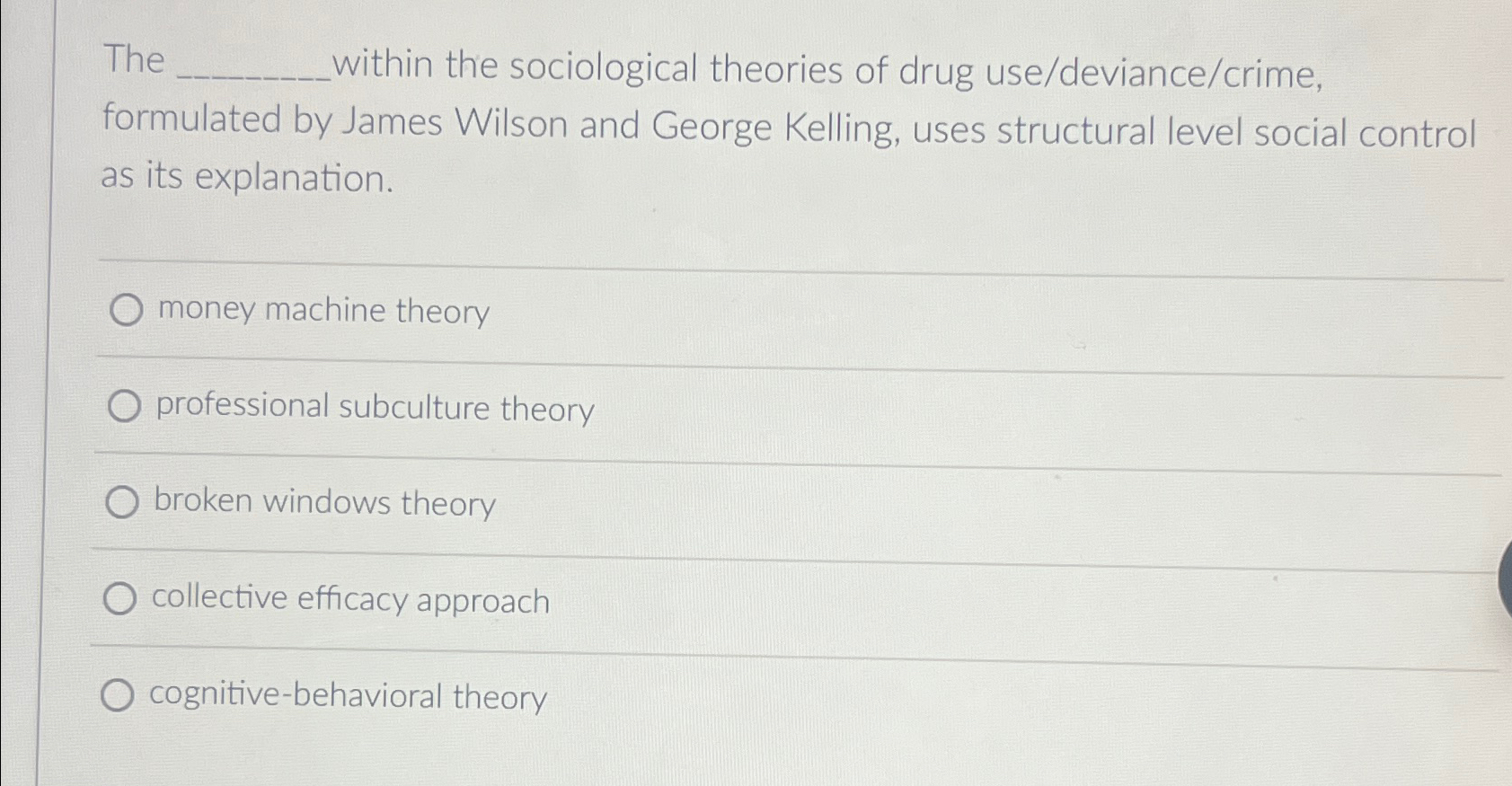 The within the sociological theories of drug | Chegg.com