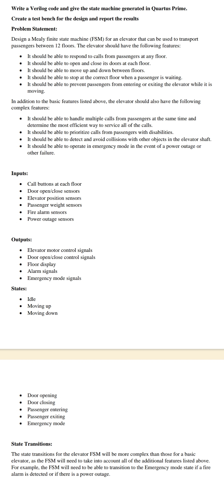 Solved Write a Verilog code and give the state machine | Chegg.com