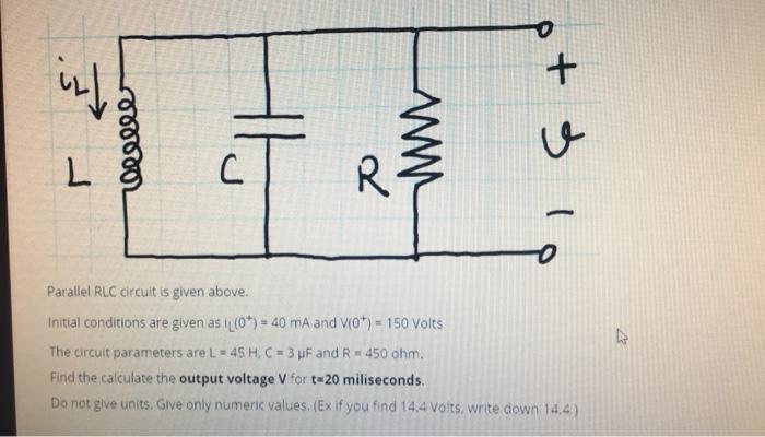 Solved inf 0000002 L С C R. ol G+ Parallel RLC circuit is | Chegg.com