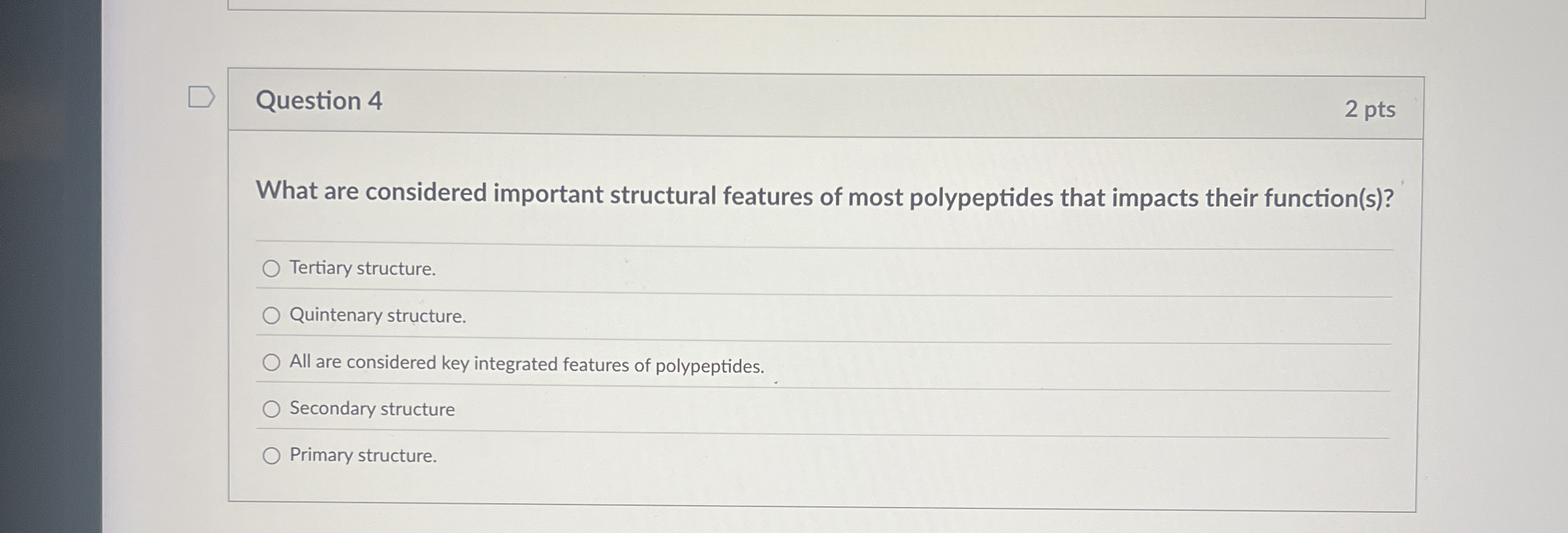Solved Question 4What are considered important structural | Chegg.com
