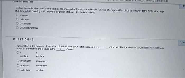 Solved Replication starts at a specific nucleotide sequence | Chegg.com