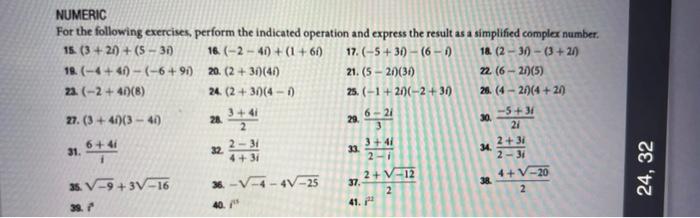Solved NUMERIC For the following exercises, perform the | Chegg.com