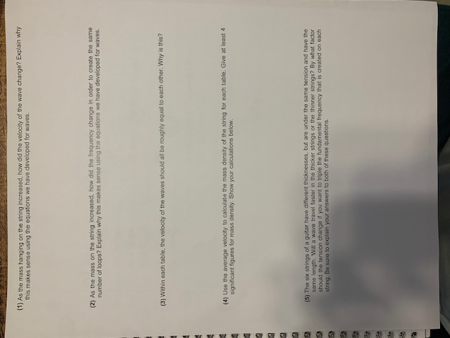 Solved (1) ﻿As the mass hanging on the string increased, how | Chegg.com