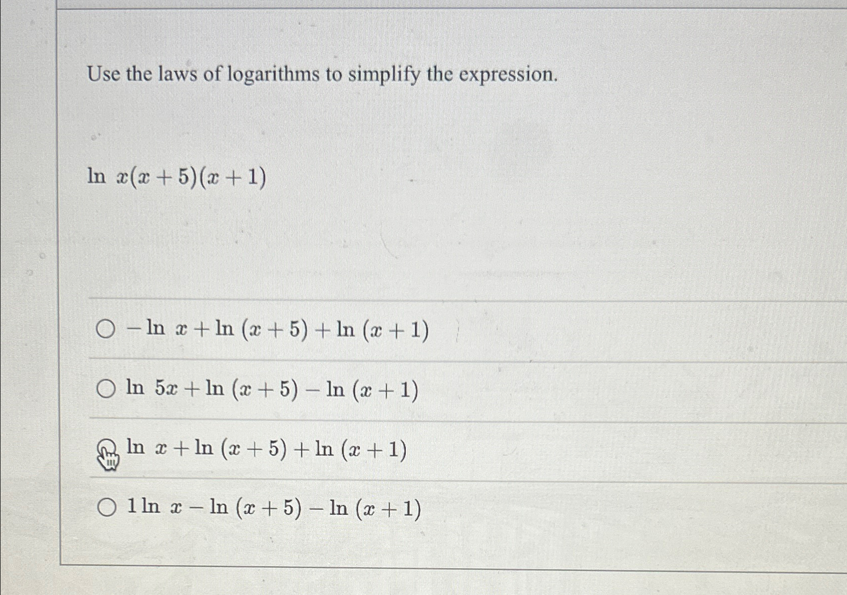 Solved Use the laws of logarithms to simplify the | Chegg.com