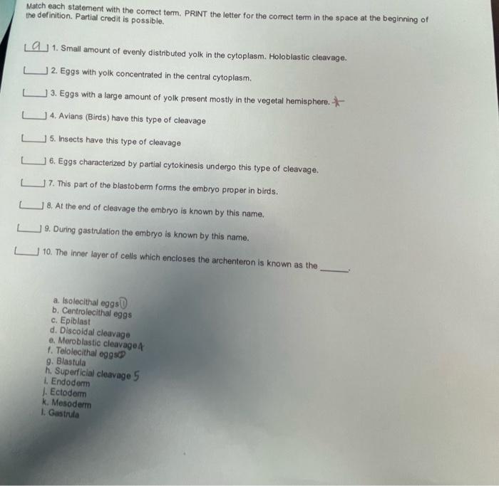 Solved Match each statement with the comect term. PRINT the | Chegg.com