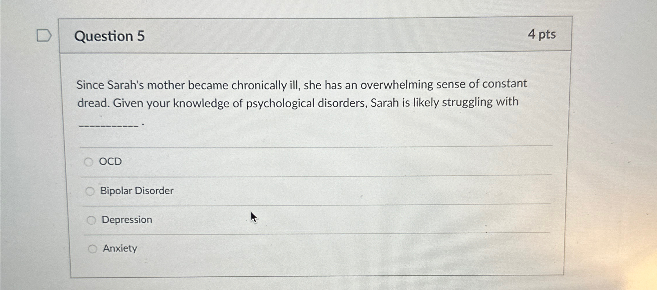 Solved Question 54 ﻿ptsSince Sarah's mother became | Chegg.com