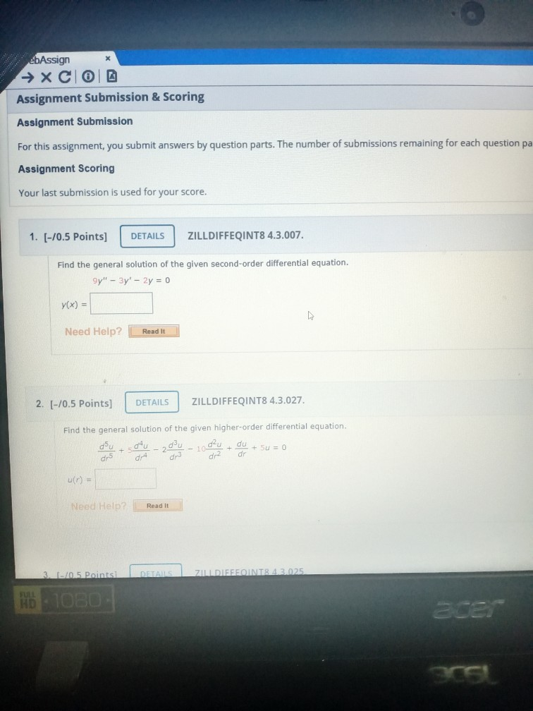 Solved ebAssign → XCO Assignment Submission & Scoring | Chegg.com