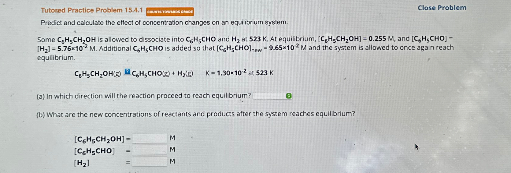 Solved Tutored Practice Problem 15.4.1 ﻿COUMIS TOWARDS | Chegg.com