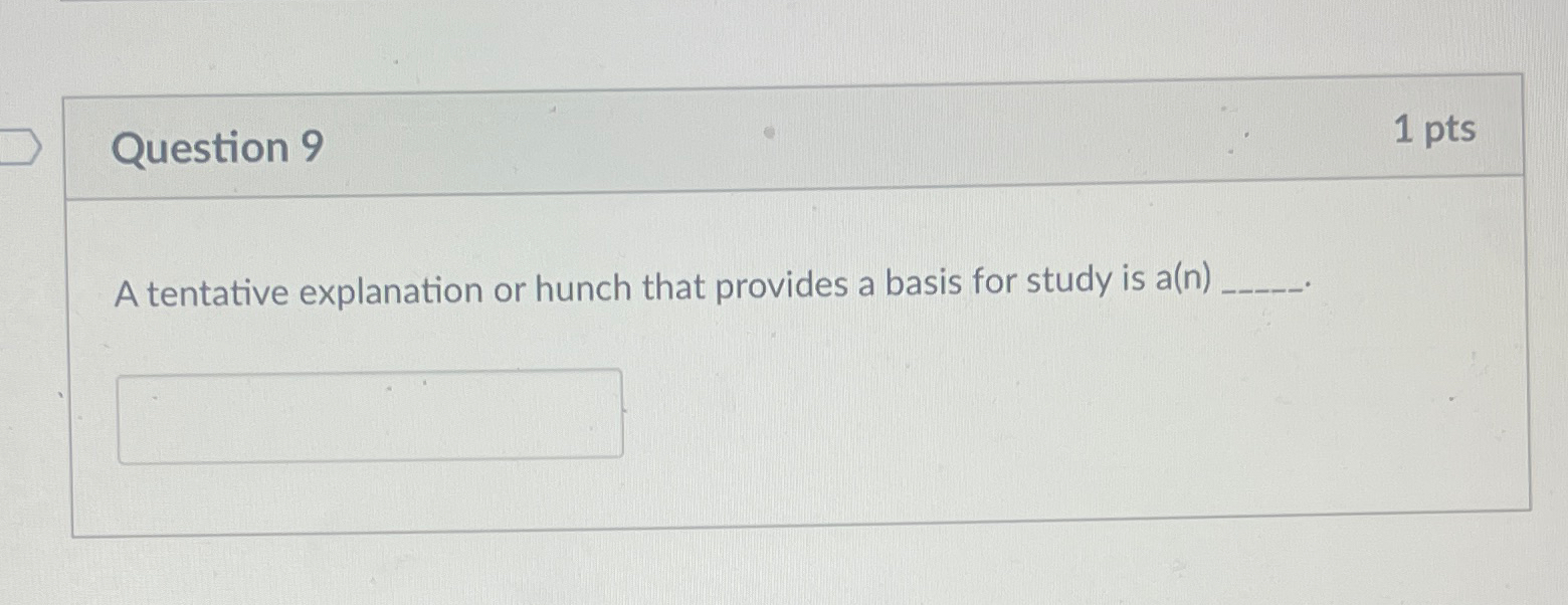 Solved Question 91 ﻿ptsA tentative explanation or hunch that | Chegg.com