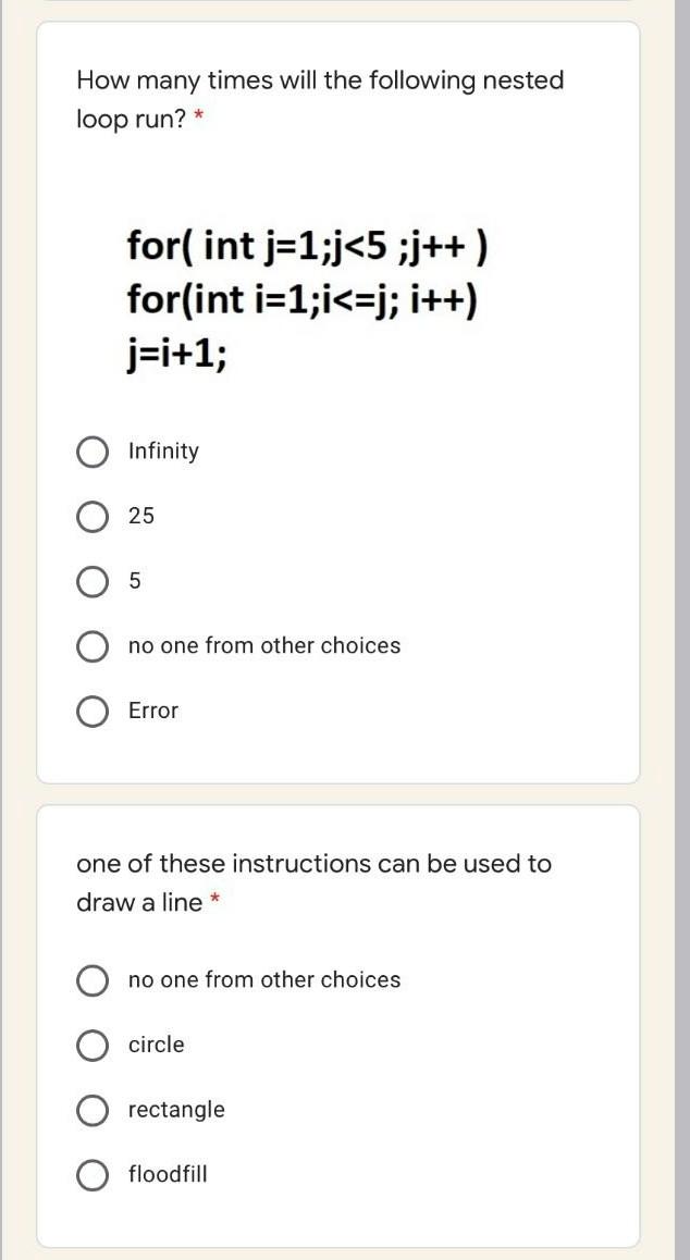 Solved How many times will the following nested loop run? * | Chegg.com