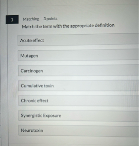 Solved Matching 3 ﻿pointsMatch the term with the appropriate | Chegg.com
