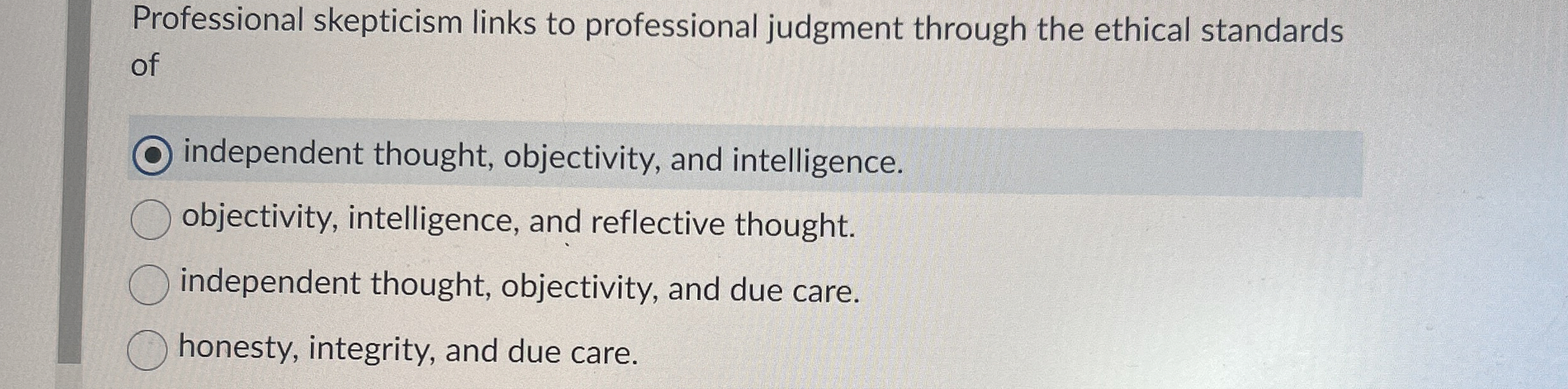 Solved Professional skepticism links to professional | Chegg.com