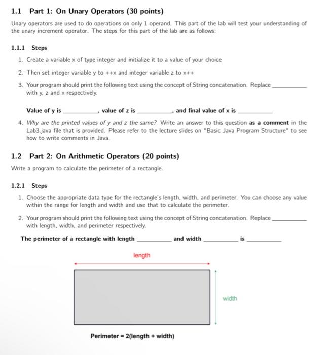 Solved 1.1 Part 1: On Unary Operators ( 30 points) Unary | Chegg.com