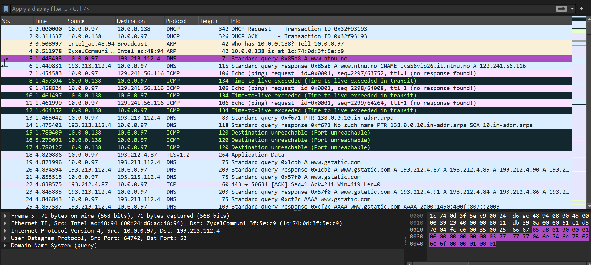 Solved Study the DNS packet exchange starting in packet | Chegg.com