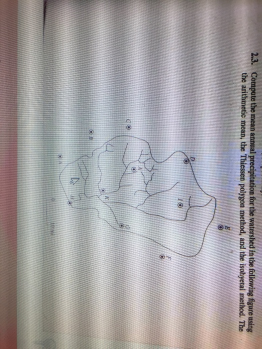 Solved 2.4. Compute the mean annual precipitation for the | Chegg.com