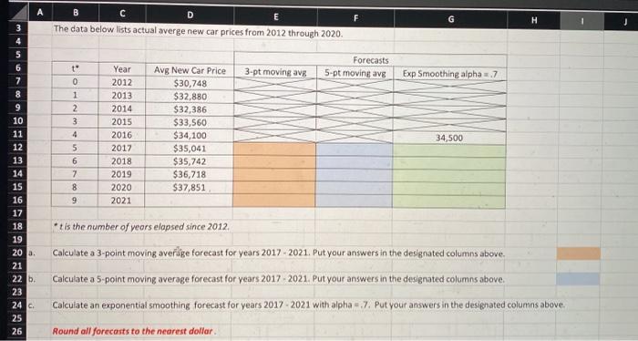 Solved pls write the excel formulas as well and how to solve | Chegg.com