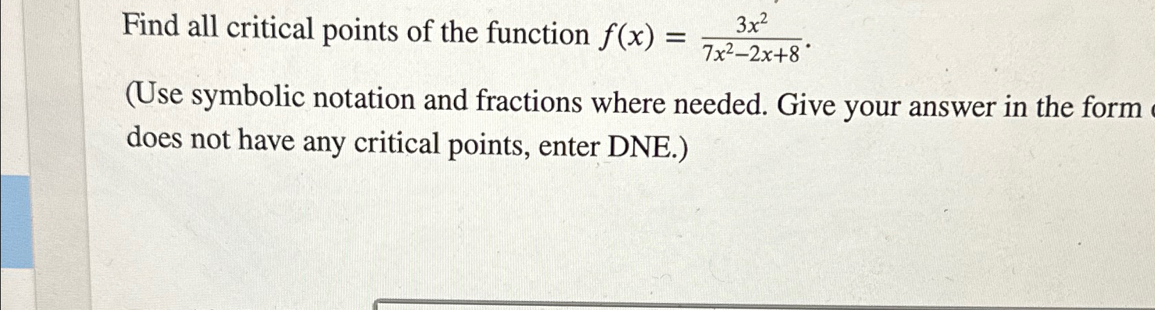 Solved Find all critical points of the function | Chegg.com