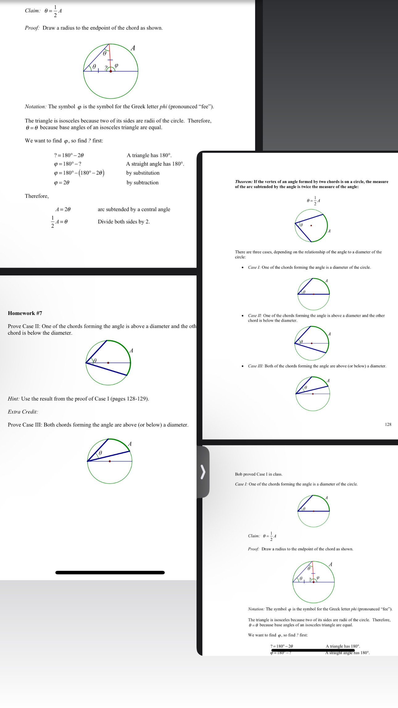 Solved by an EXPERT More information For homework #7 ﻿ Claim: θ=12AProof: | Chegg.com