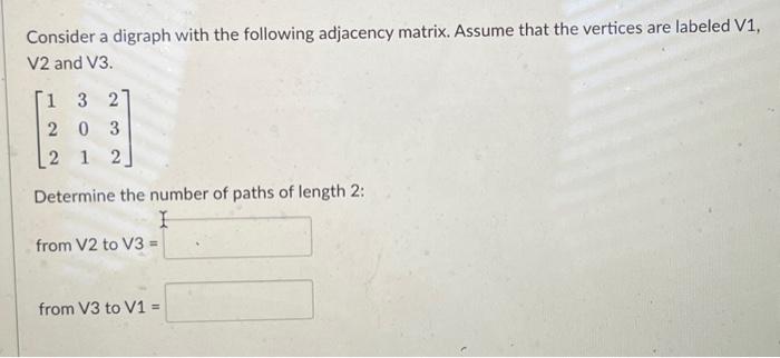 Solved Consider a digraph with the following adjacency | Chegg.com