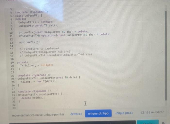 Solved Unique pointer The mantra of the unique pointer is | Chegg.com