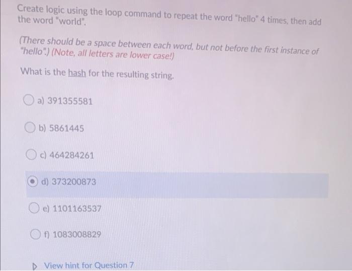 Solved Create Logic Using The Loop Command To Repeat The