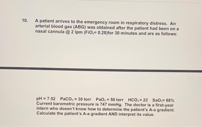 Solved RET 1125 - Respiratory Sciences Pressure Gradients | Chegg.com