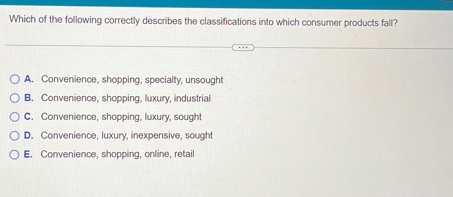 Solved Which of the following correctly describes the | Chegg.com