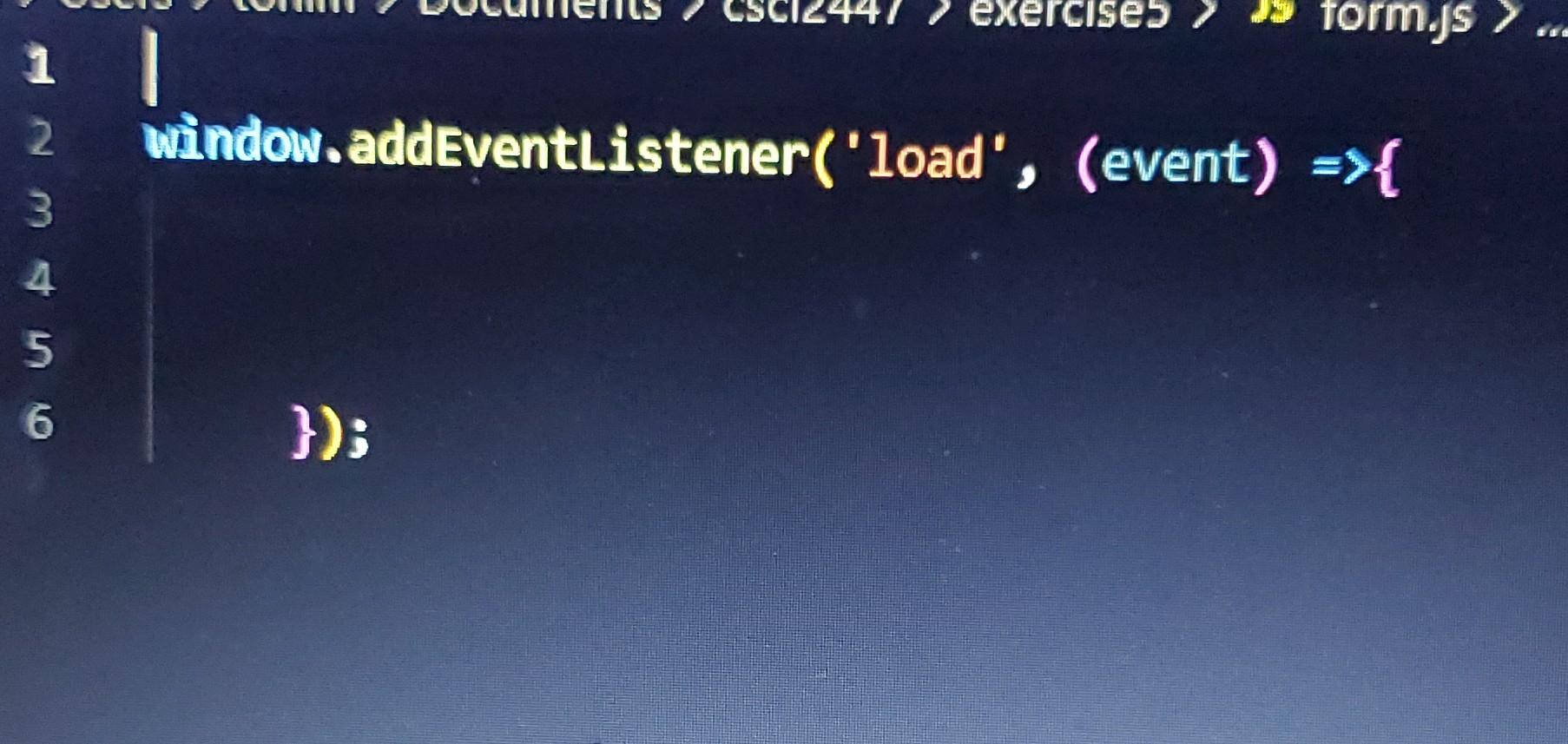 Solved Open the index.html and form.js within your IDE 1. In | Chegg.com