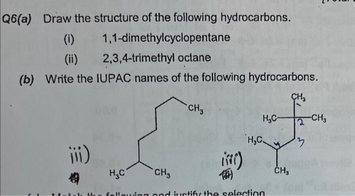 Solved 6(a) Draw the structure of the following | Chegg.com