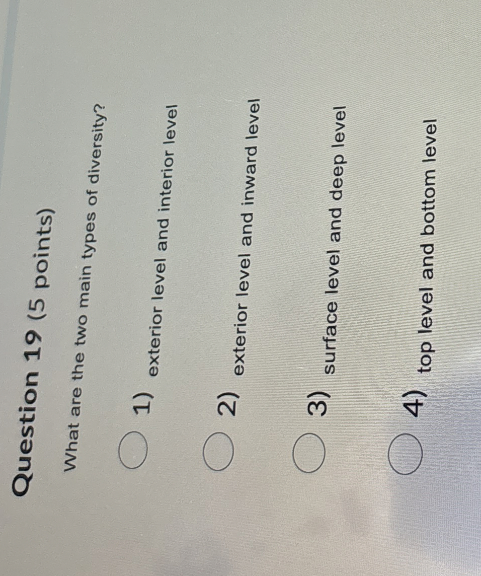 Solved Question 19 (5 ﻿points)What are the two main types of | Chegg.com